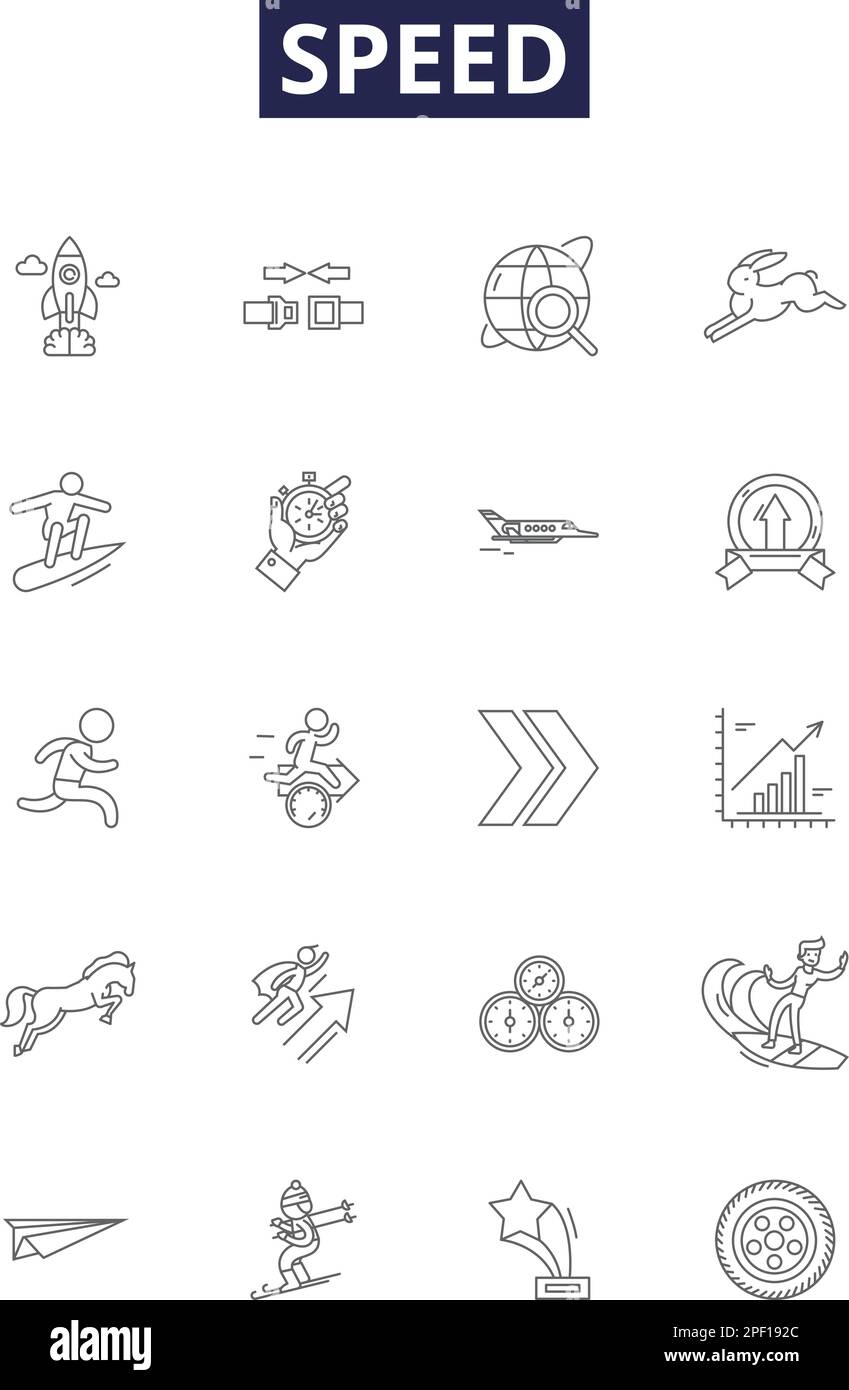 Speed line vector icons and signs. Quick, Speedy, Rapid, Fast, Fleet, Rapidly, Hurry ...