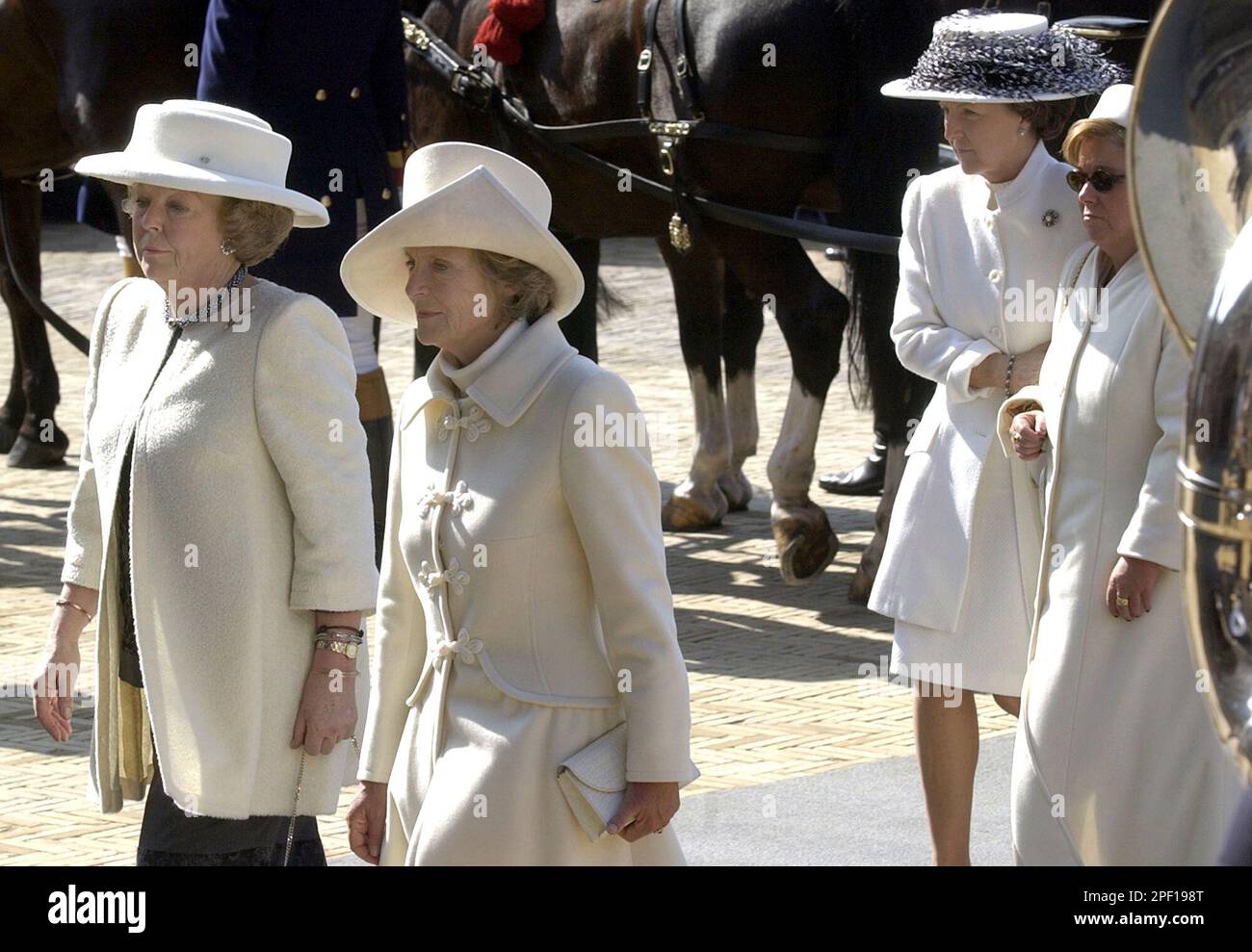 Dutch Queen Beatrix, left, arrives with her sisters, from left to right ...