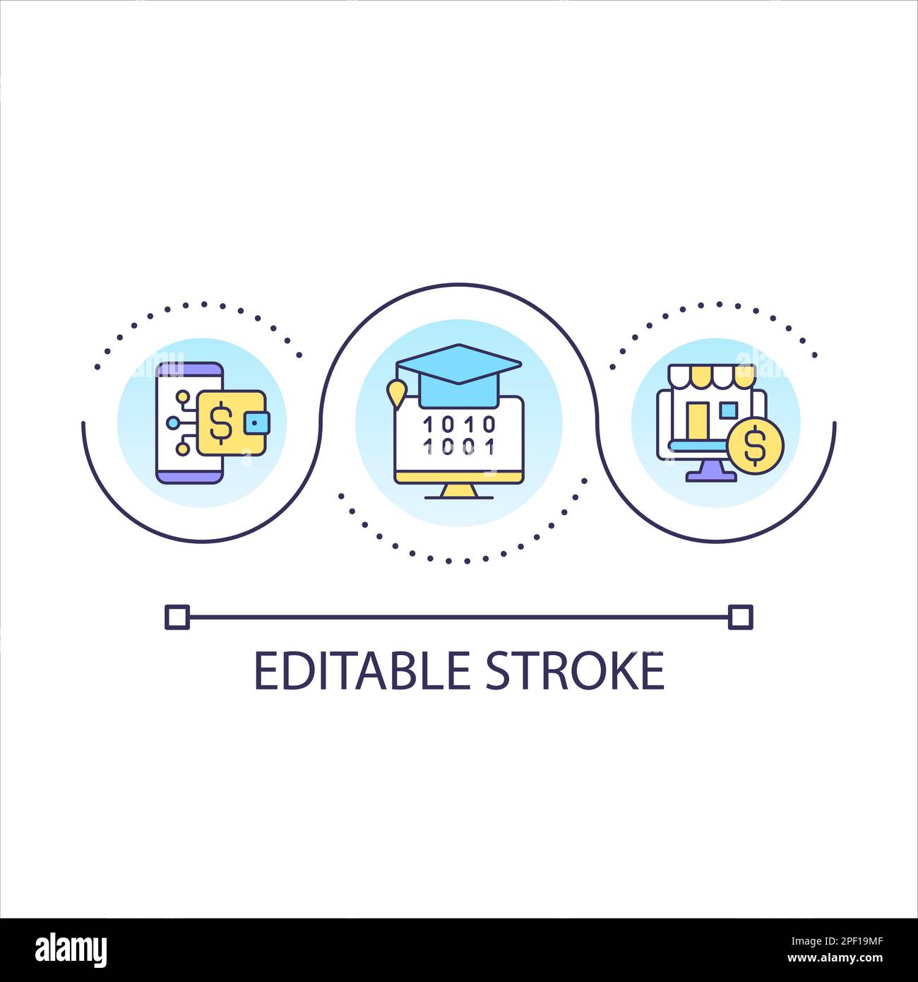 Digitization of industries loop concept icon Stock Vector Image & Art ...