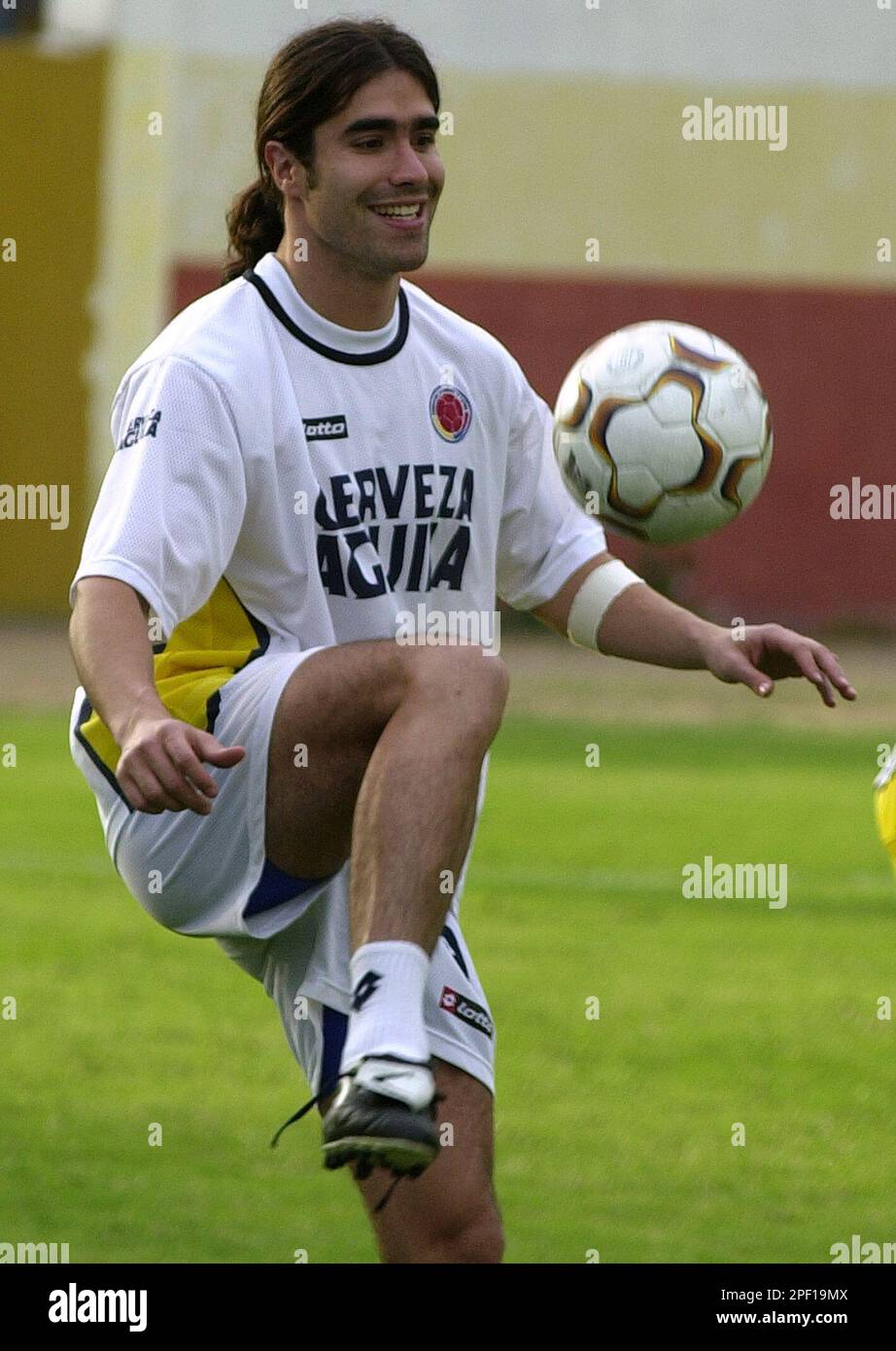Juan Pablo Angel trains during Colombia's National team practice in ...