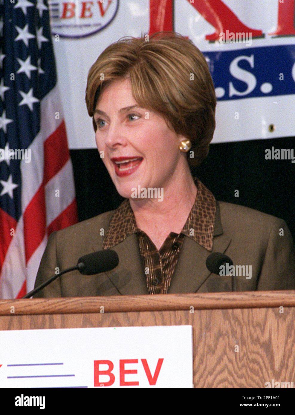 First lady Laura Bush spoke at a fund raising luncheon for Bev Kilmer's ...