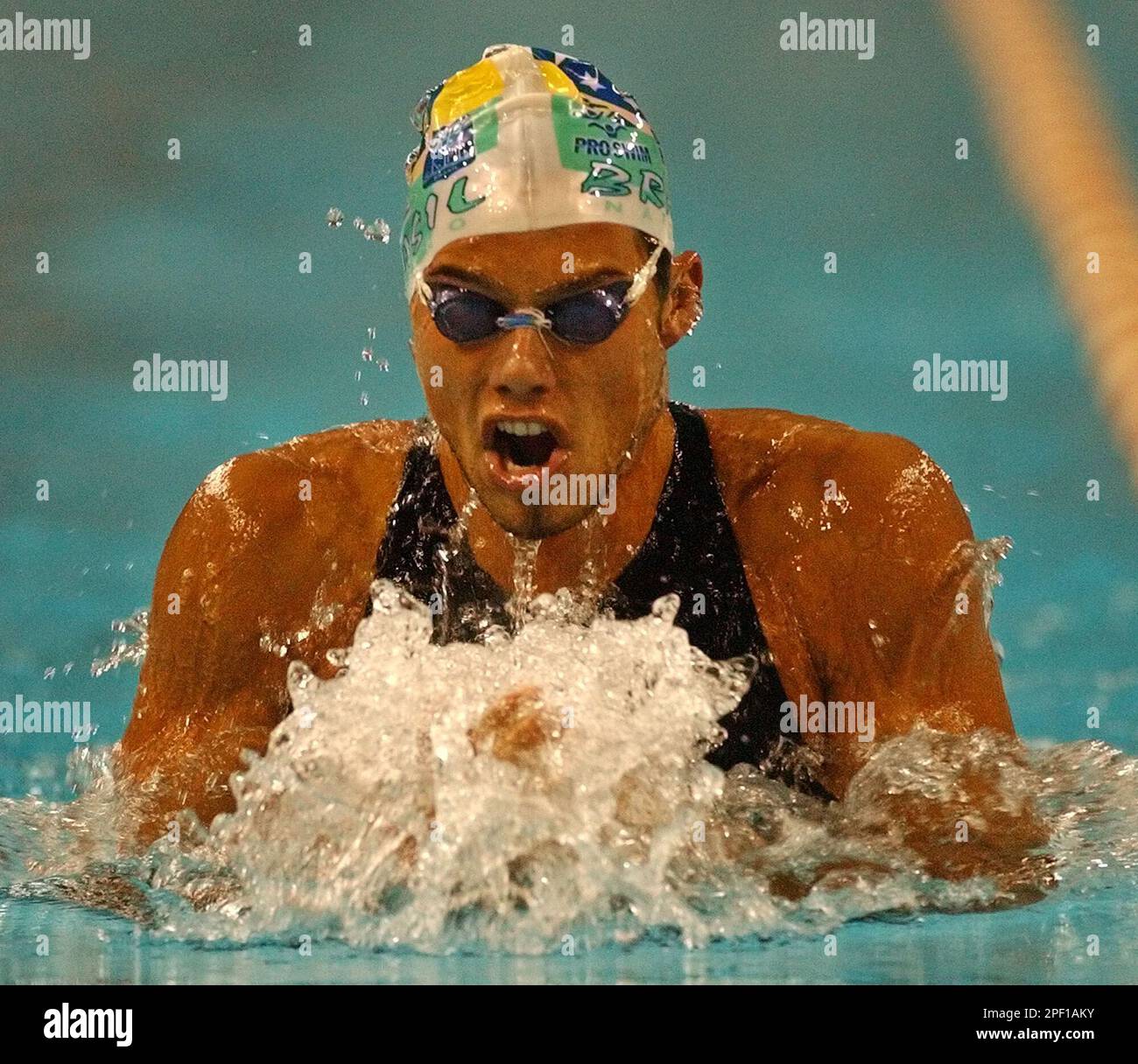 Brazil's Eduardo Fischer competes in the men's 200m breaststroke final ...