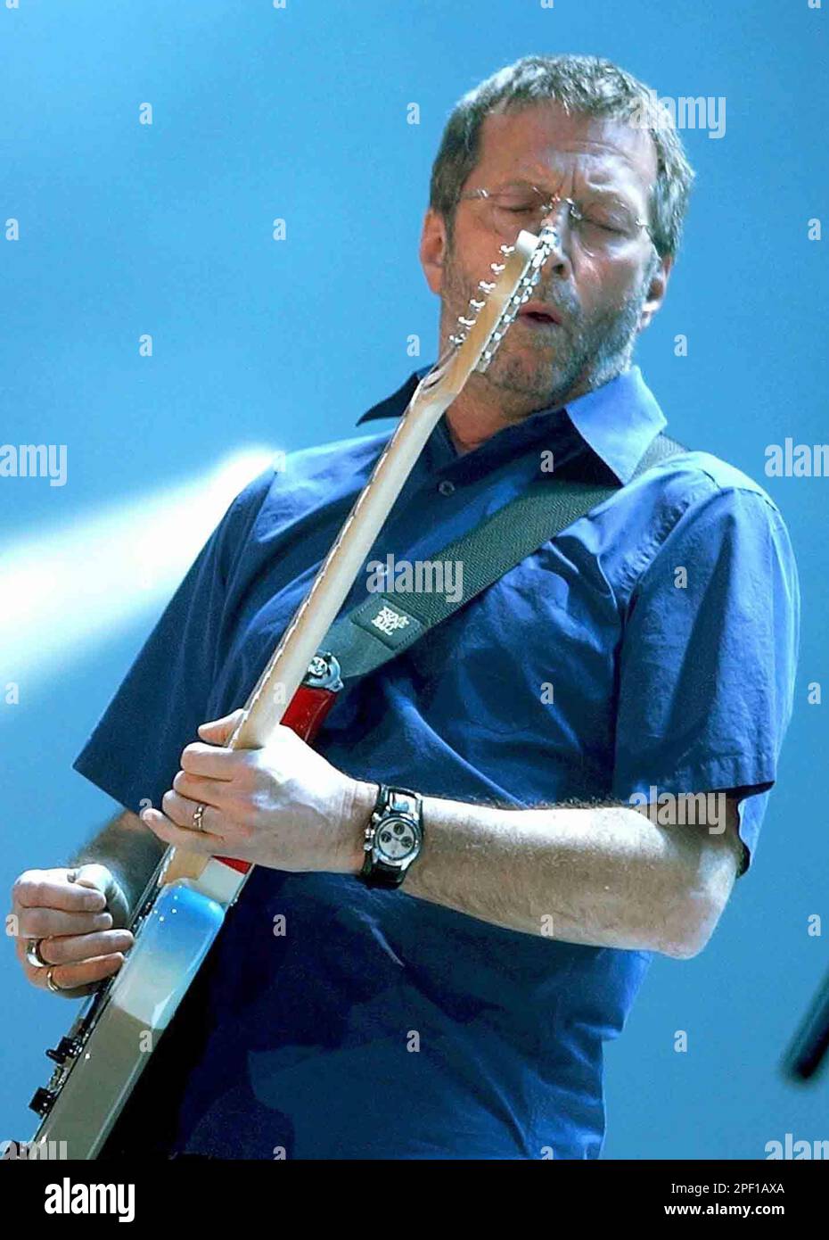 British legendary guitarist Eric Clapton performs on stage during a ...