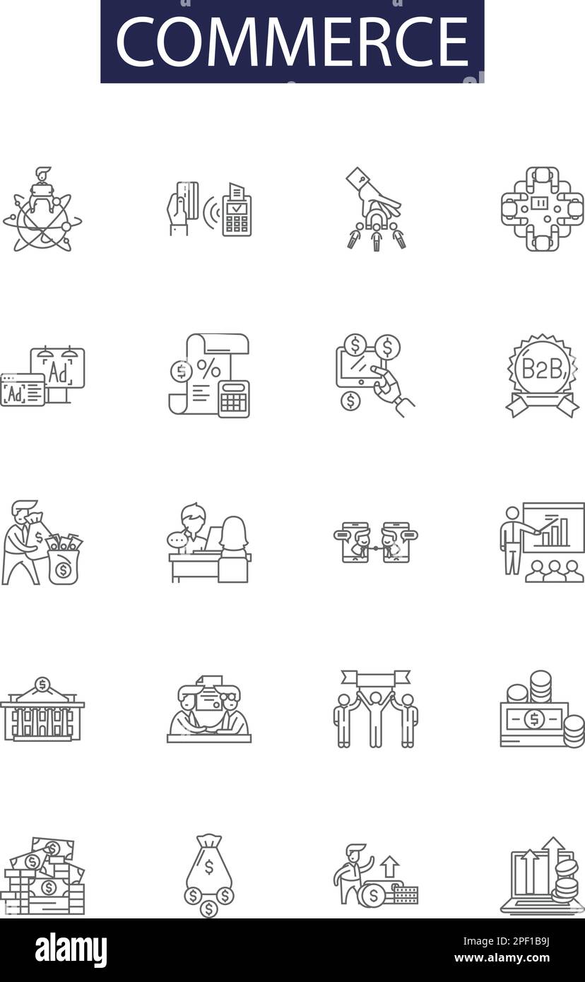 Commerce line vector icons and signs. Trade, Buying, Selling, Shopping ...