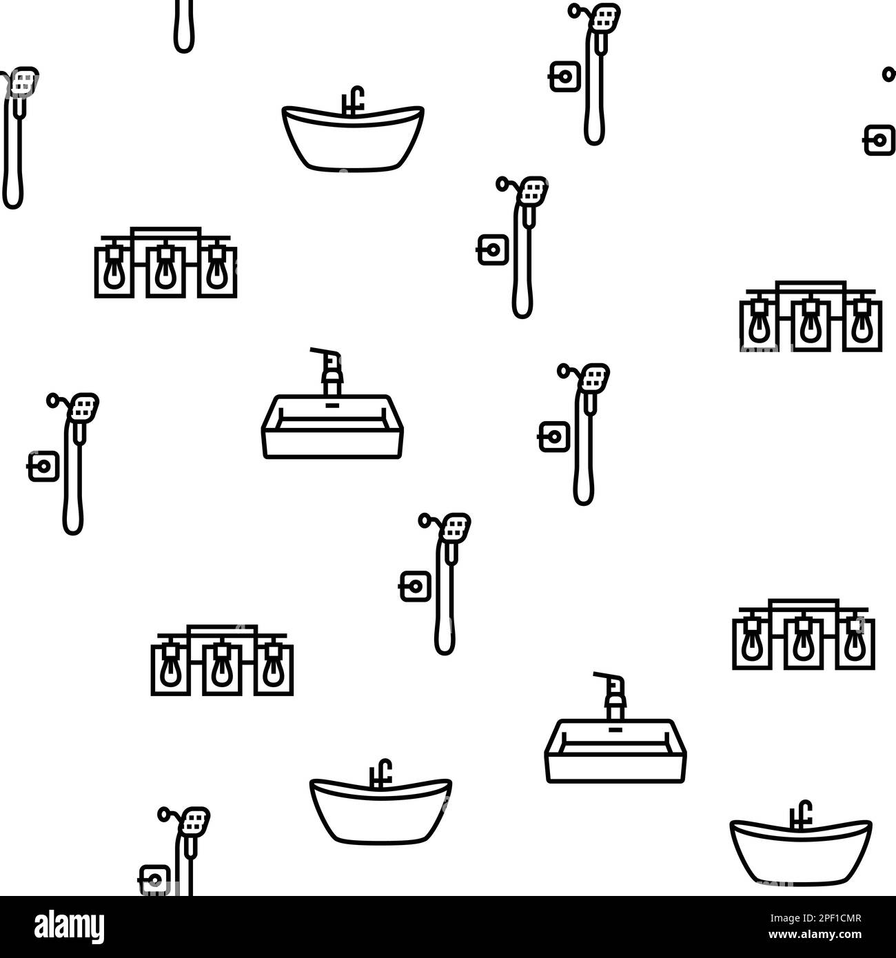 bathroom interior home vector seamless pattern Stock Vector Image & Art ...