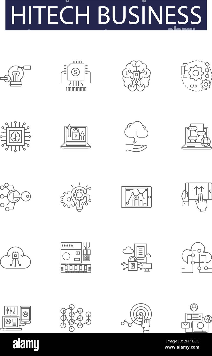 Hitech business line vector icons and signs. Business, Innovation ... Hitech business line vector icons and signs. Business, Innovation ...