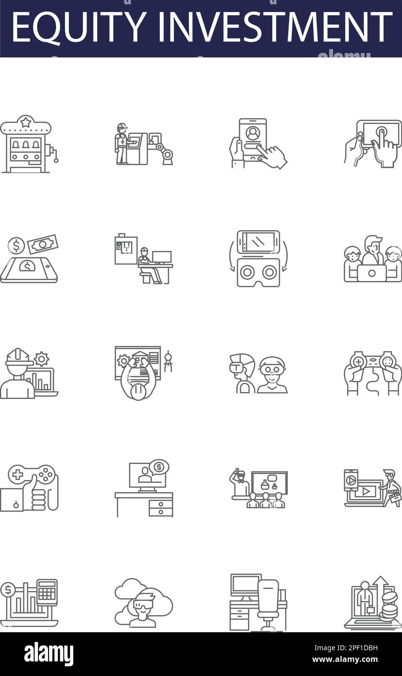 Equity investment line vector icons and signs. Investment, Stocks ...