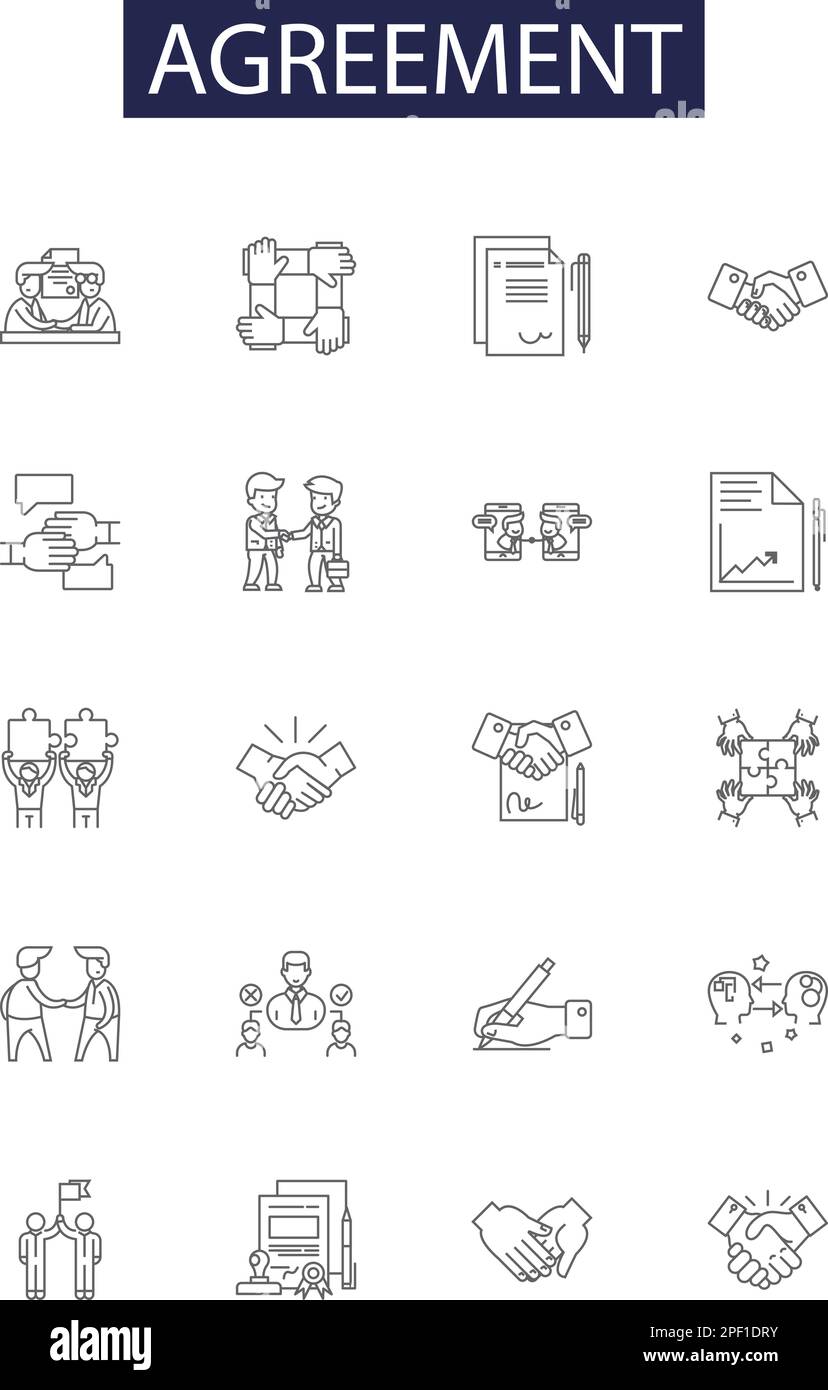 Agreement line vector icons and signs. Accord, Covenant, Treaty ...
