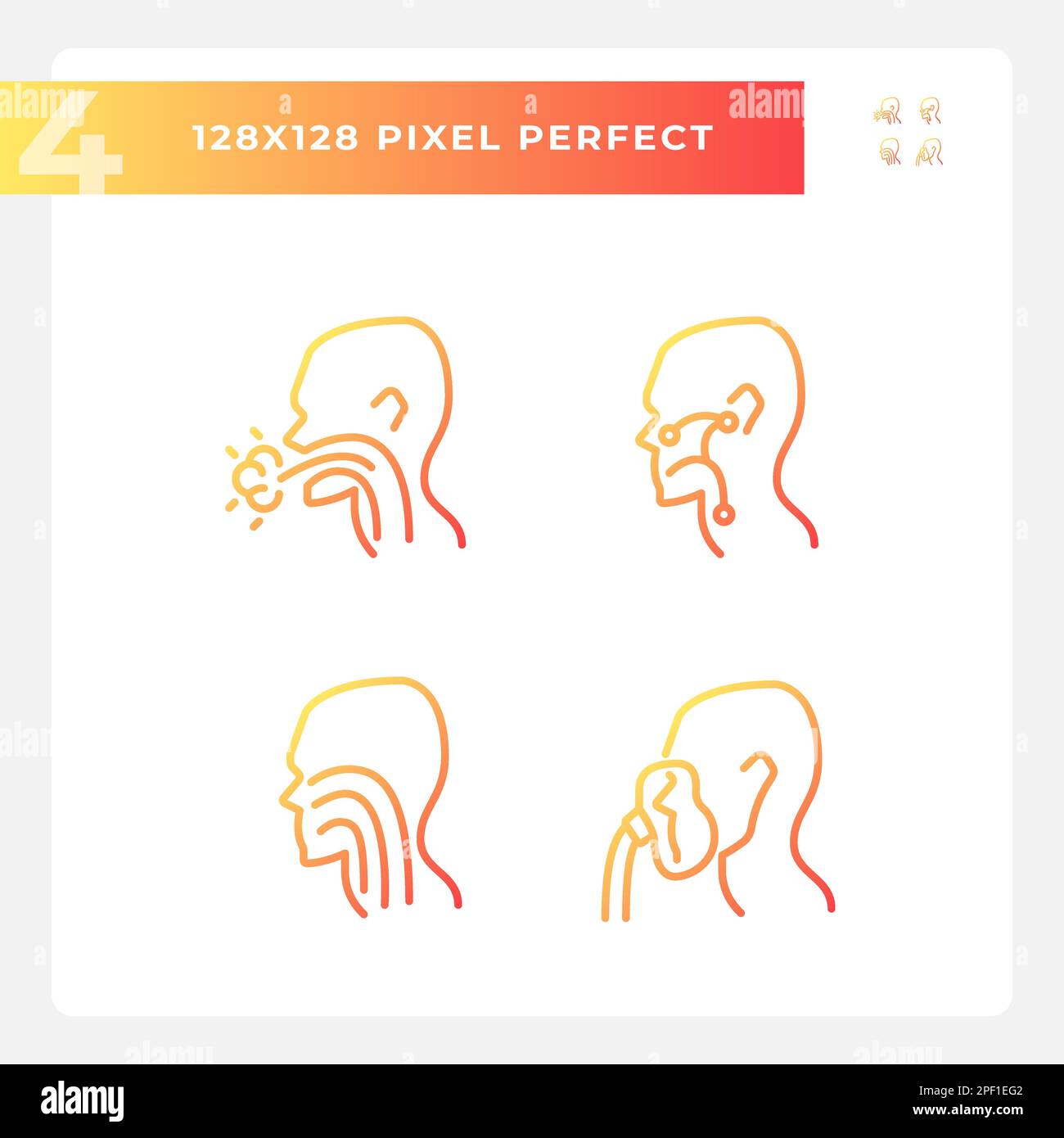Throat treatment pixel perfect gradient linear vector icons set Stock Vector Image & Art - Alamy
