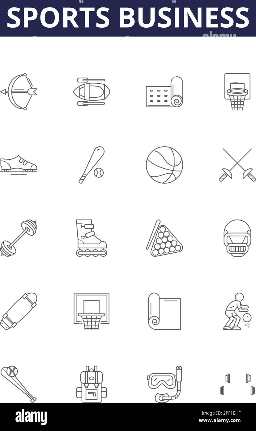 Sports business line vector icons and signs. Business, Management ...