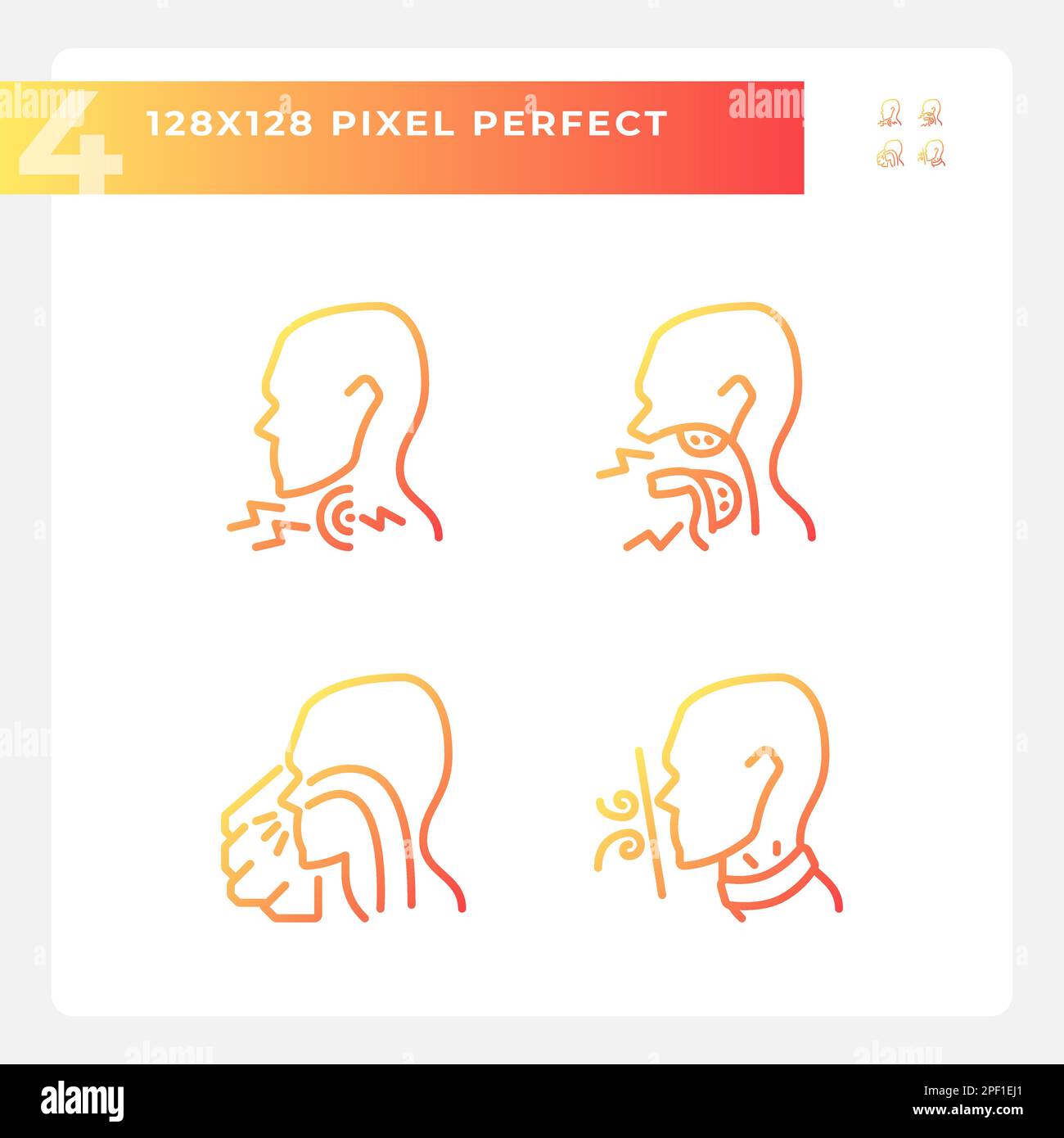 Throat diseases types pixel perfect gradient linear vector icons set Stock Vector Image & Art ...