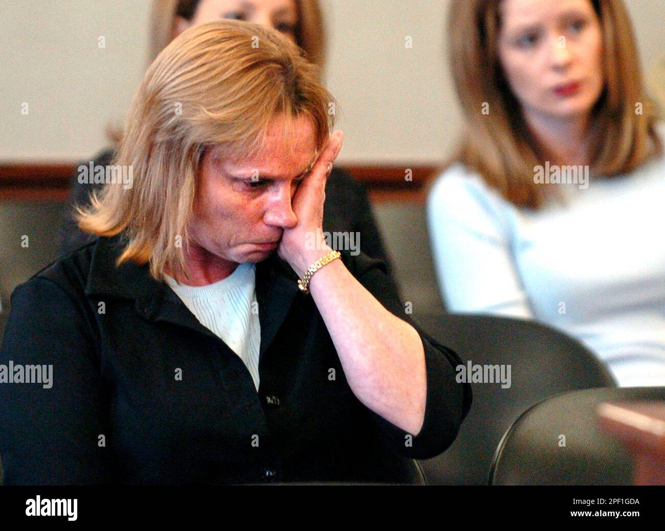 Virginia White, aunt of Katie Autry, wipes away tears, Tuesday, March ...