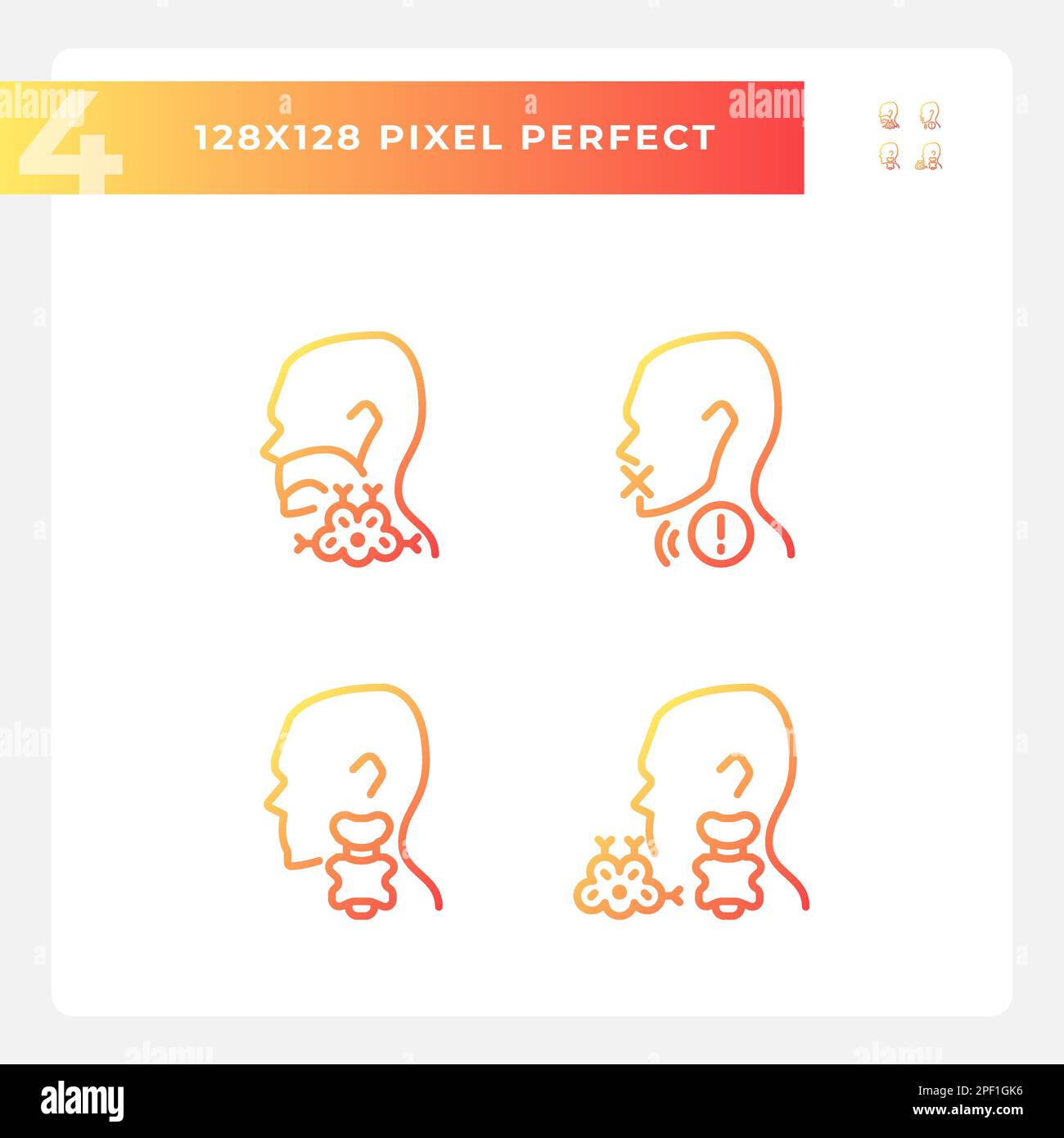 Problem with throat cure pixel perfect gradient linear vector icons set Stock Vector Image & Art ...