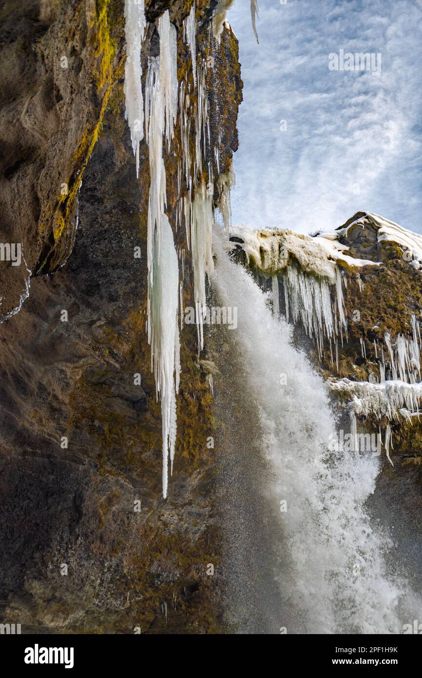Glacier cave frozen waterfall hi-res stock photography and images - Alamy