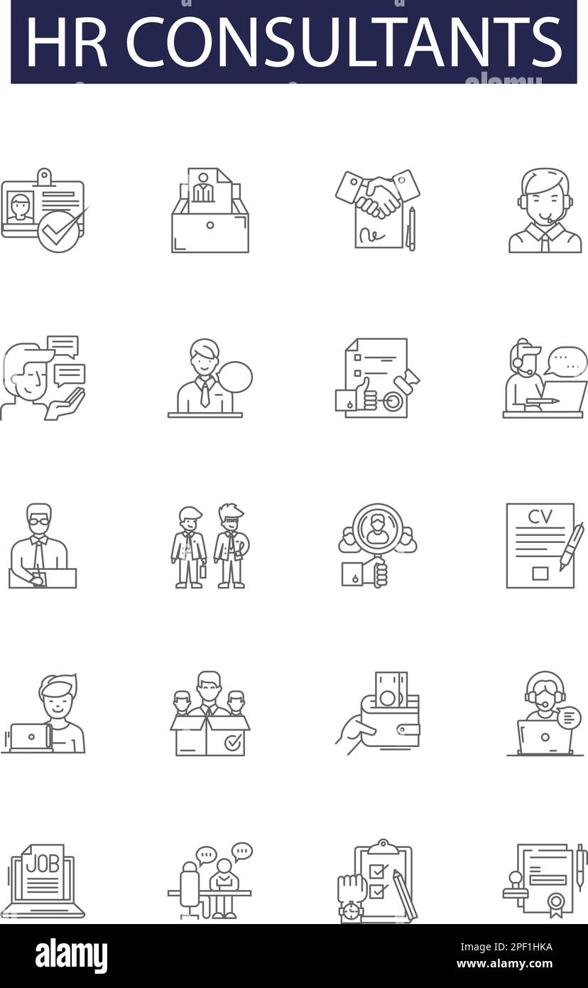 Hr consultants line vector icons and signs. Consultants, Recruiting ...