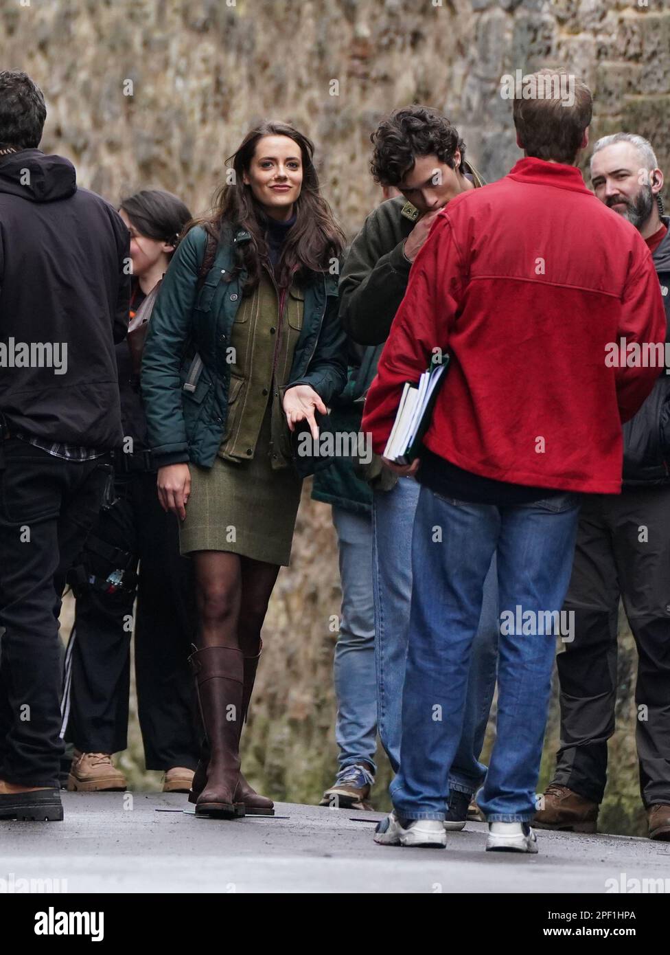 Actress Meg Bellamy, who plays Kate Middleton in between filming scenes ...