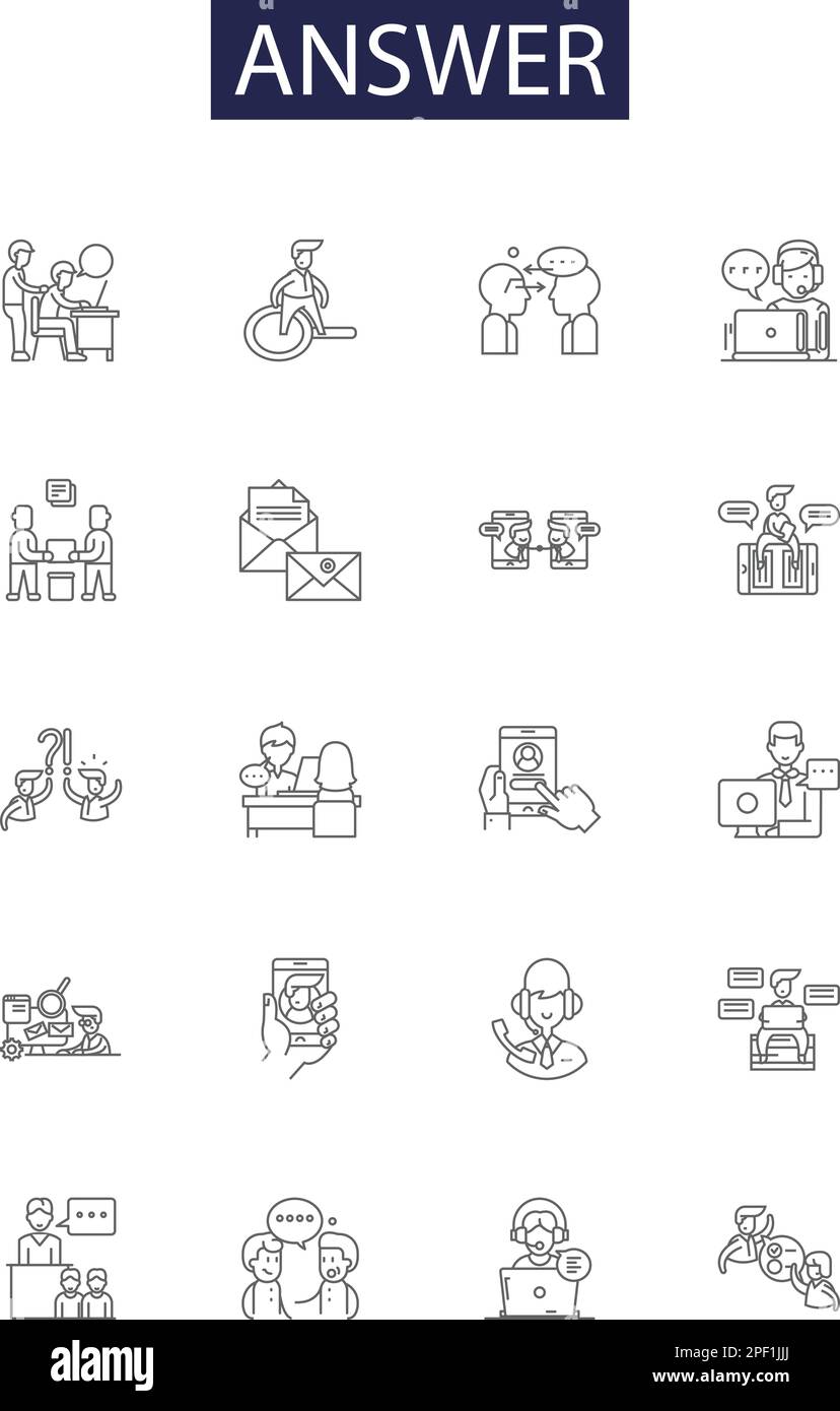 Answer Line Vector Icons And Signs Solution Resolution Result Respond Replicate Recite