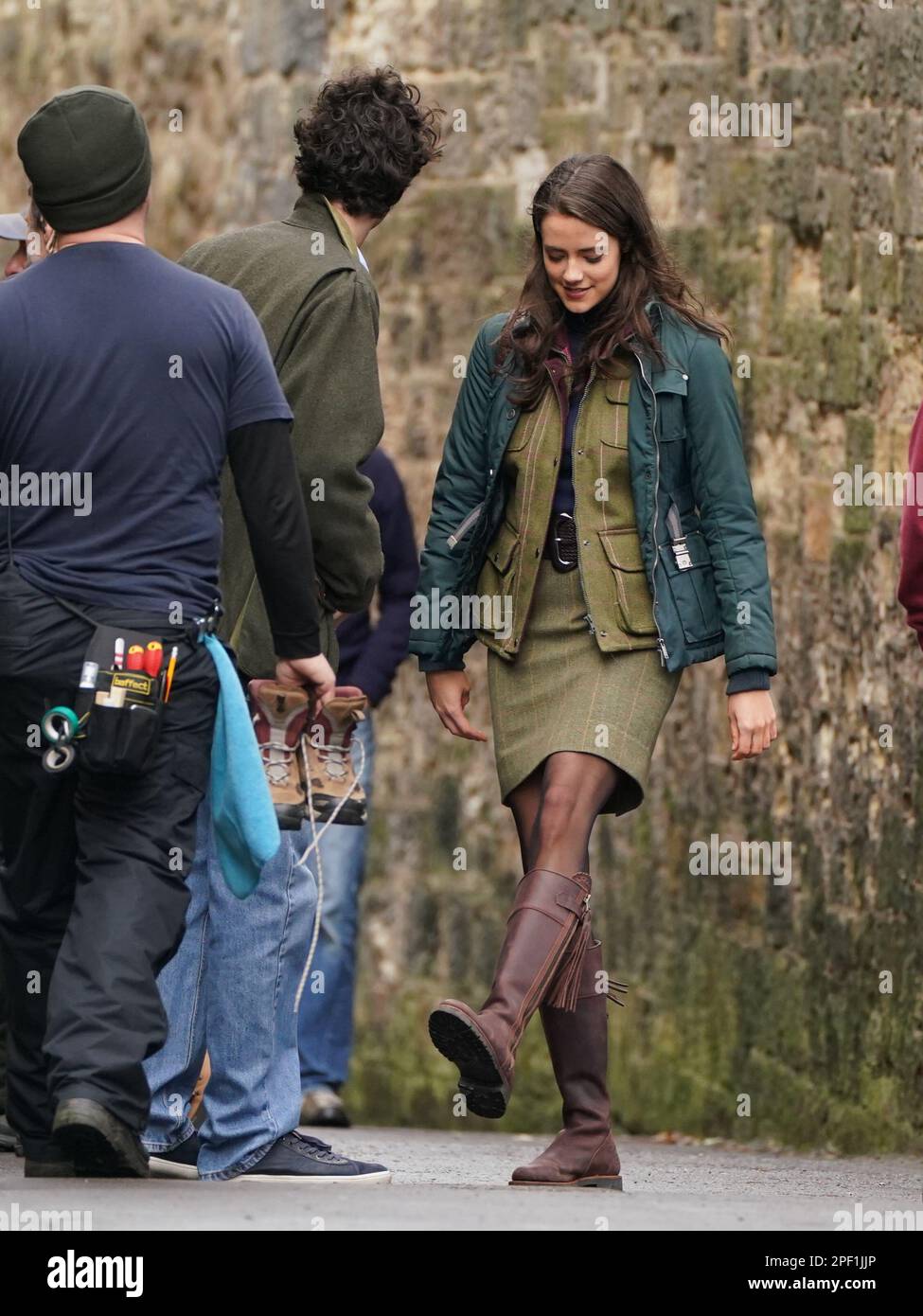 Actress Meg Bellamy, who plays Kate Middleton in between filming scenes ...