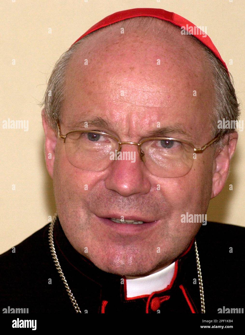 Austrian Cardinal Christoph Schonborn looks on during a press ...