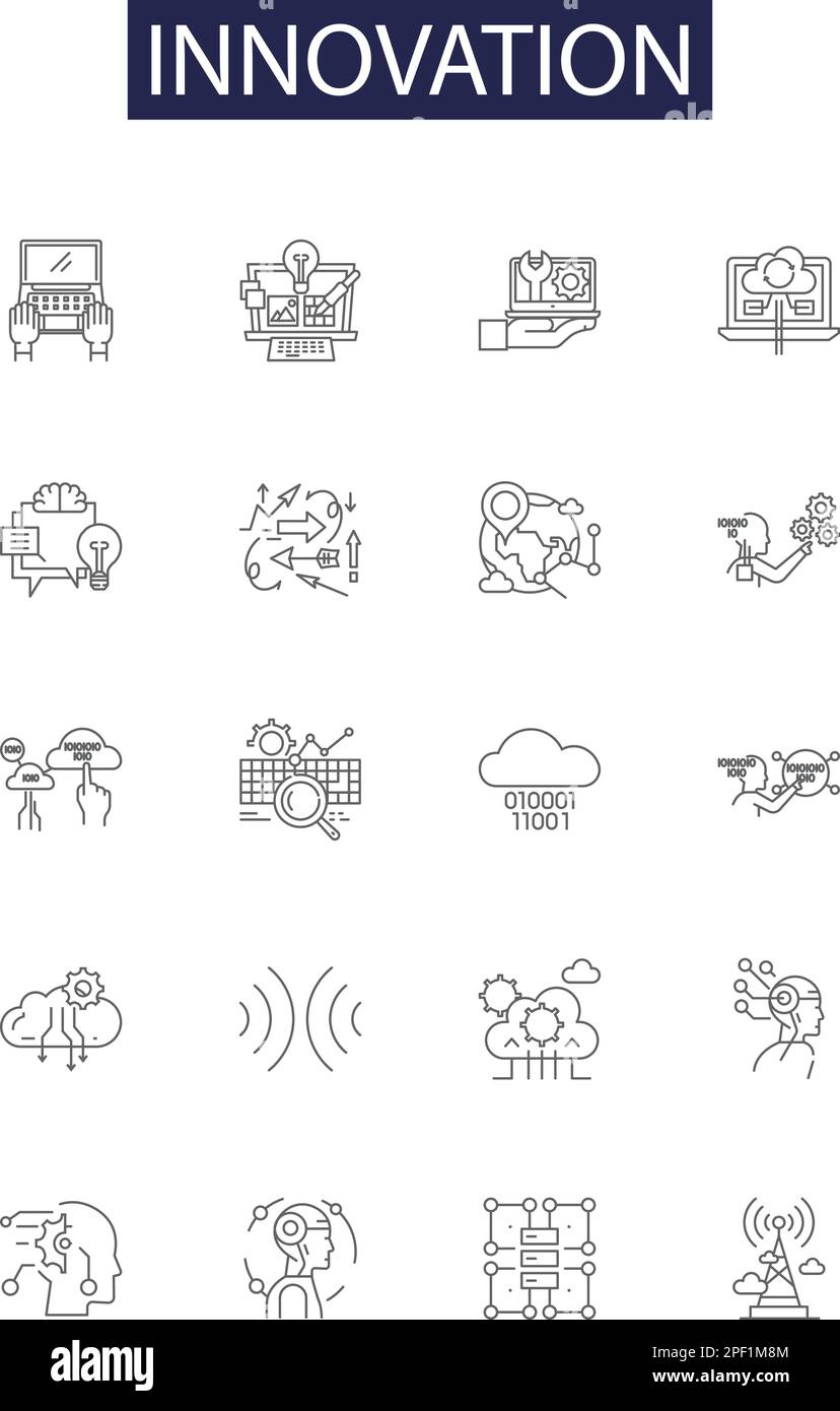 Innovation line vector icons and signs. Invention, Resourceful ...