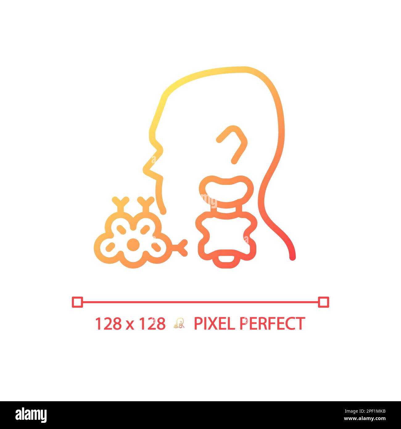 Thyroid cancer pixel perfect gradient linear vector icon Stock Vector Image & Art - Alamy