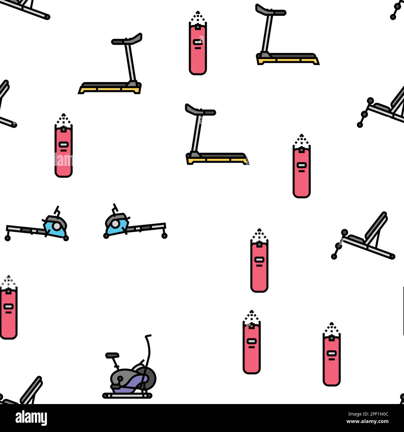 fitness sport gym healthy vector seamless pattern Stock Vector Image ...