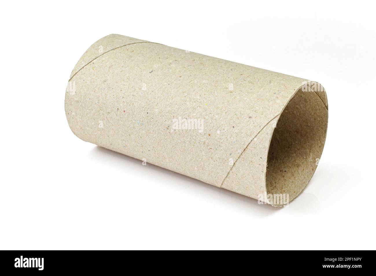 Empty carboard cylinder shaped toilet paper core isolated on white ...