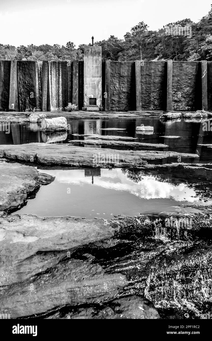 Black and white photo of the A.A. Miller Dam built in 1925 as the first ...