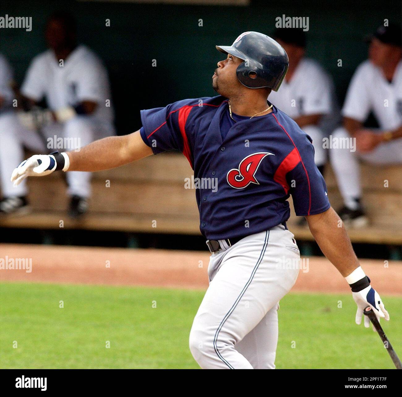 Cleveland Indians' Corey Smith watches his ball after hitting a grand ...