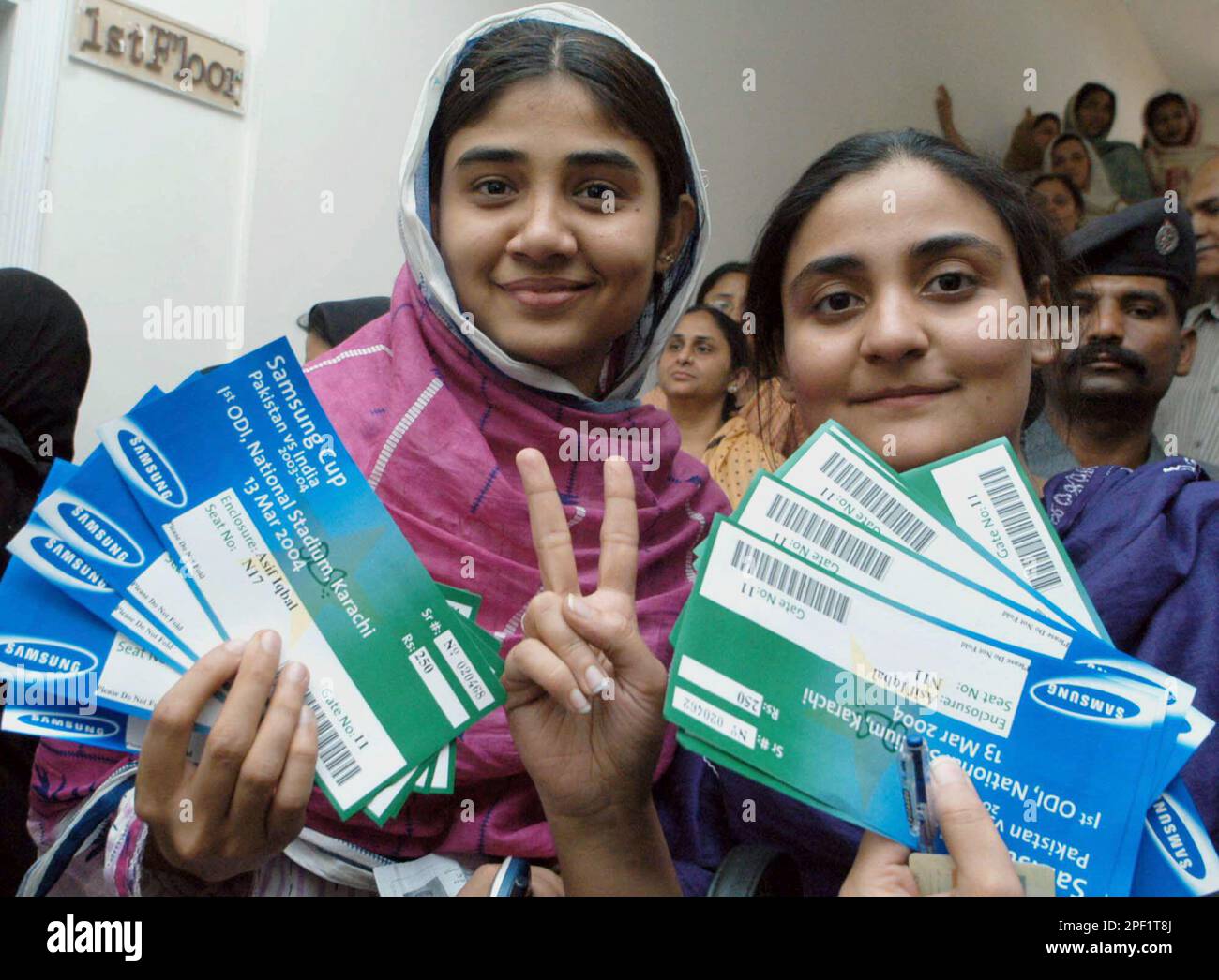 Pakistani girls show tickets at National Stadium Karachi for upcoming ...