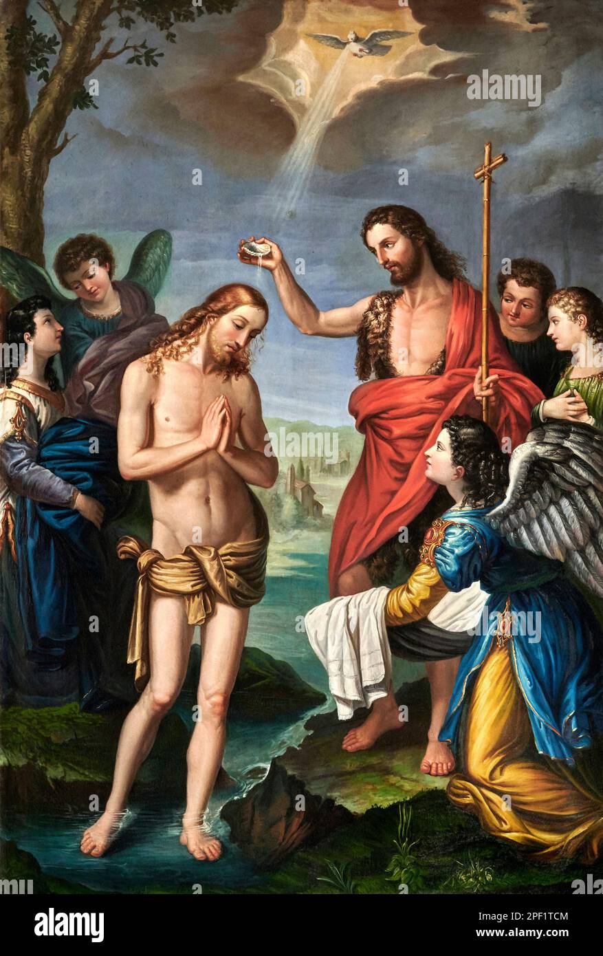 Battesimo di Gesù - olio su tela - Ottavio Ronchi - 1855 - Quinzano d ...