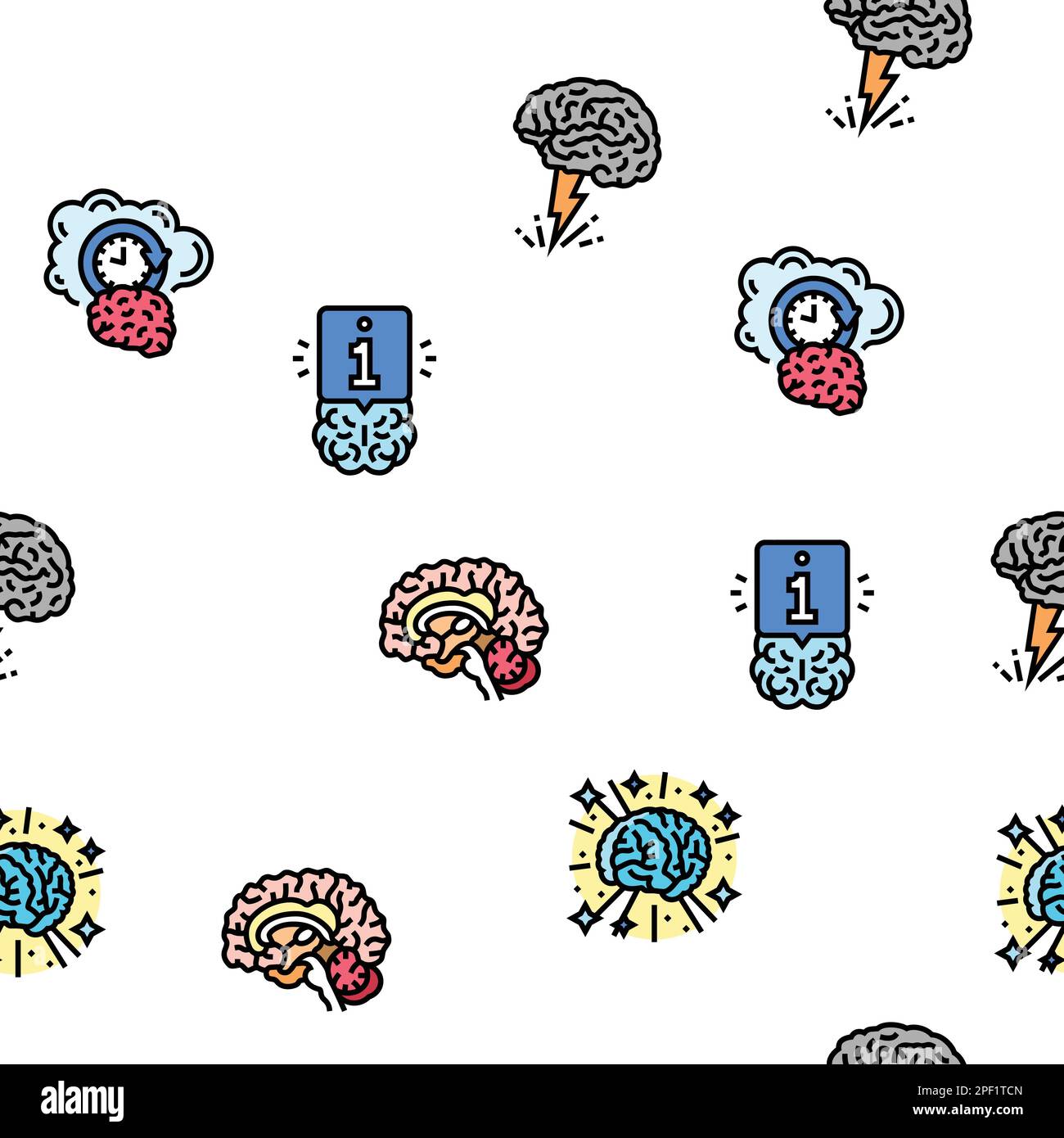 Think brain power pattern Stock Vector Images - Alamy