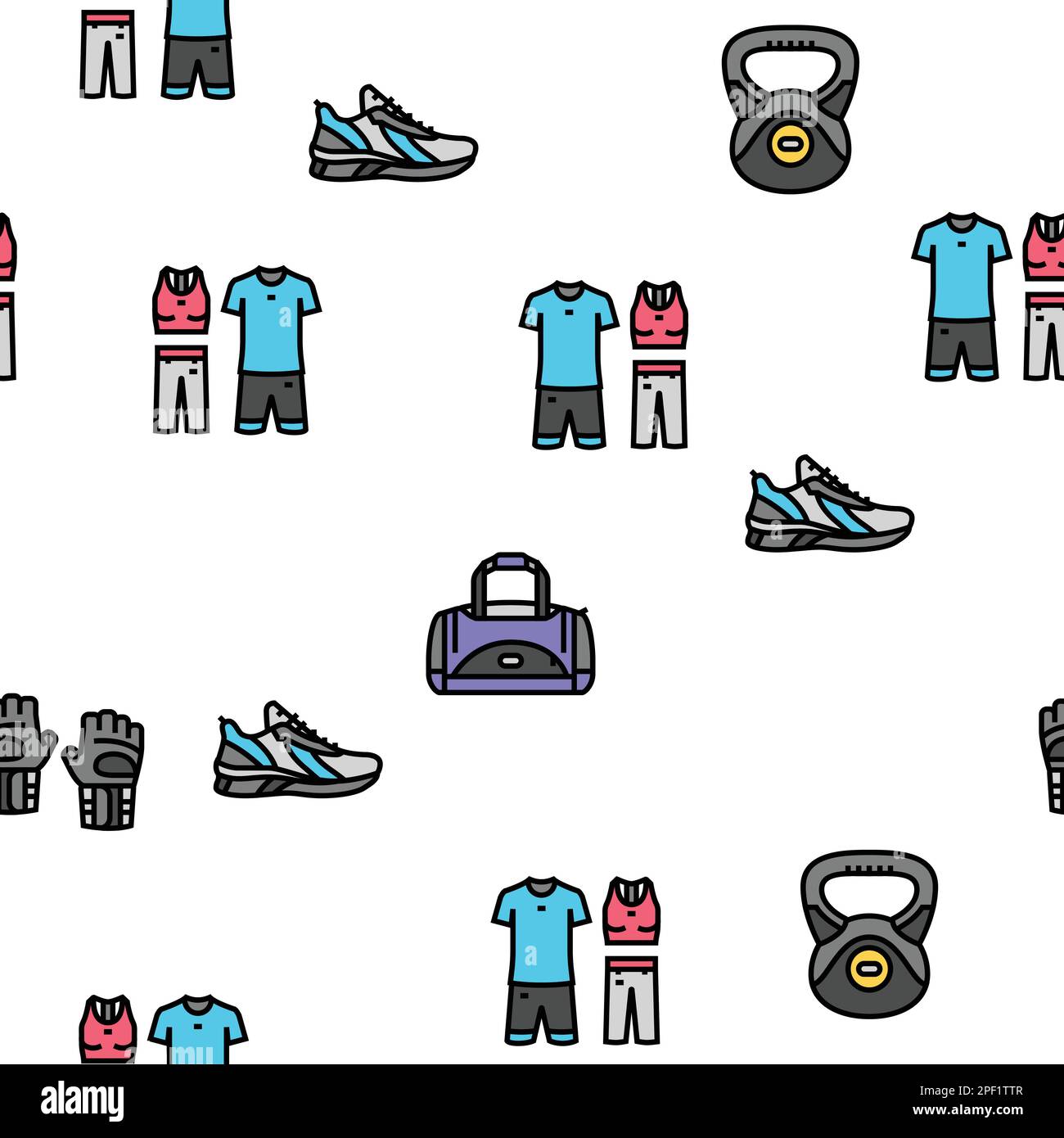 fitness sport gym healthy vector seamless pattern Stock Vector Image ...