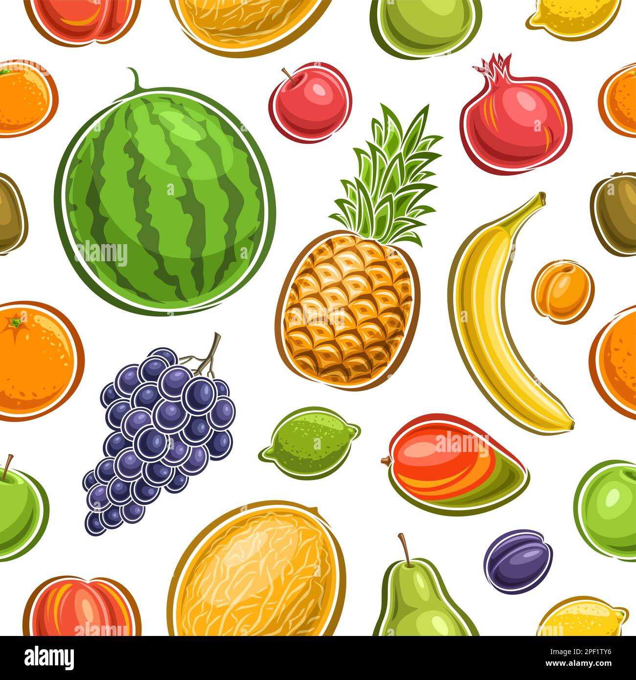 Cut pineapple mango fruits Stock Vector Images - Alamy