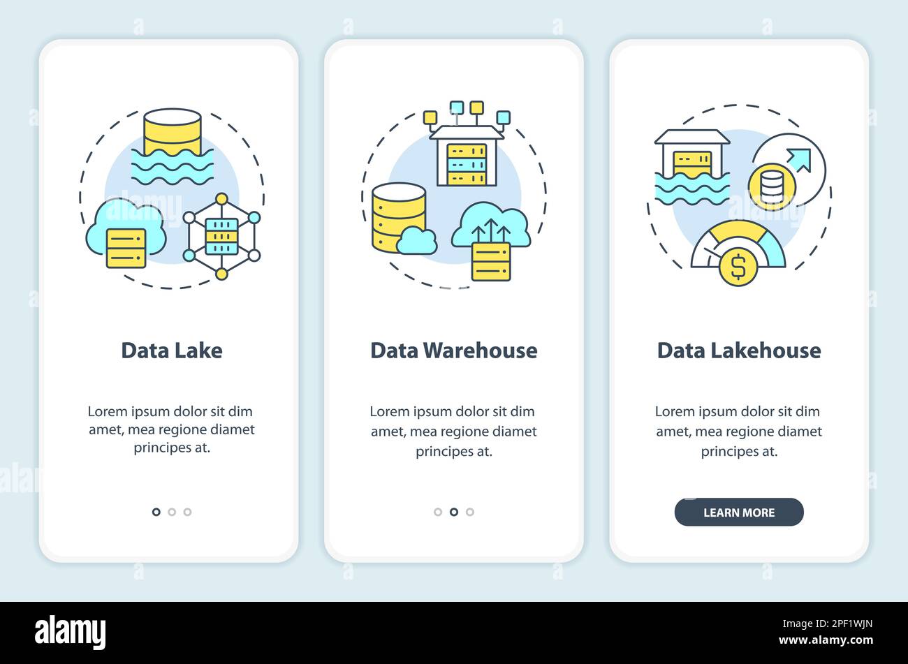 Data repositories onboarding mobile app screen Stock Vector Image & Art - Alamy