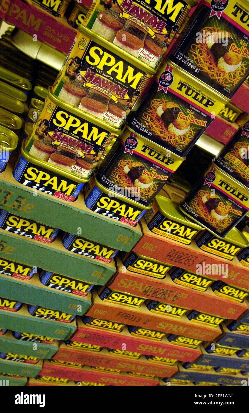 ** ADVANCE FOR SUNDAY, MARCH 7 ** Cans of Spam luncheon meat made by ...