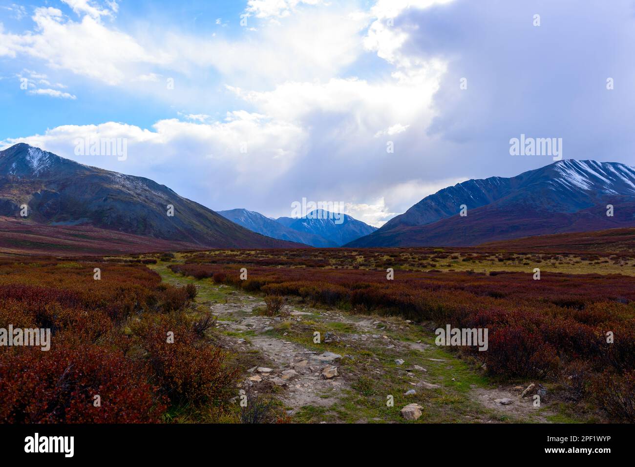 The tourist trail goes along the high alpine plateau through the Oroi ...