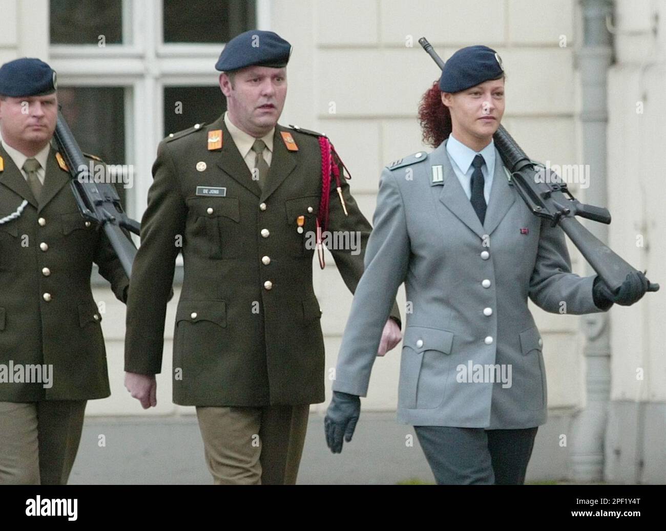 Private first class Christina Herrmann, right, serving in the Dutch ...
