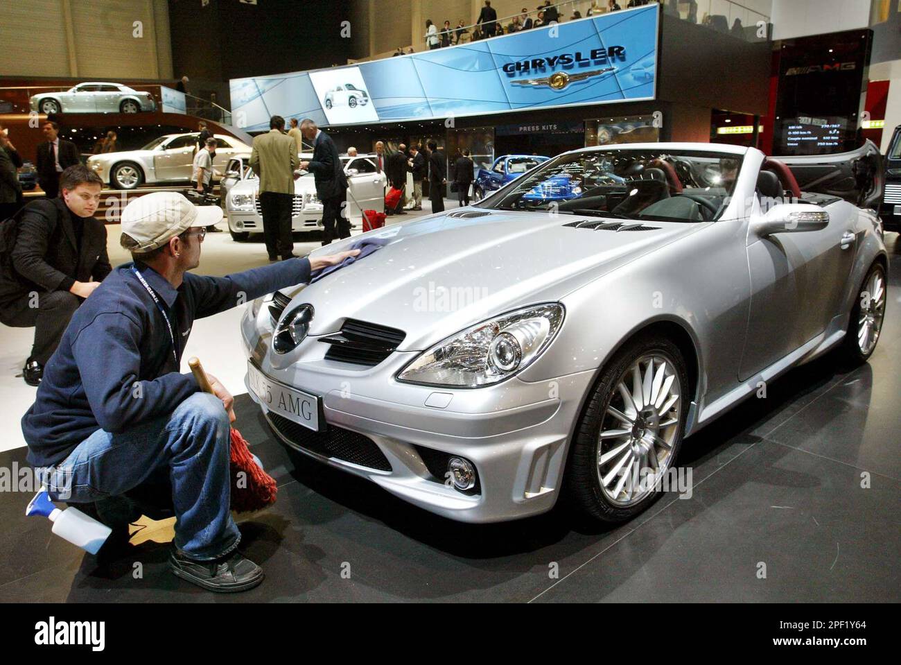 The new Mercedes SLK 55 AMG is displayed during its first world ...