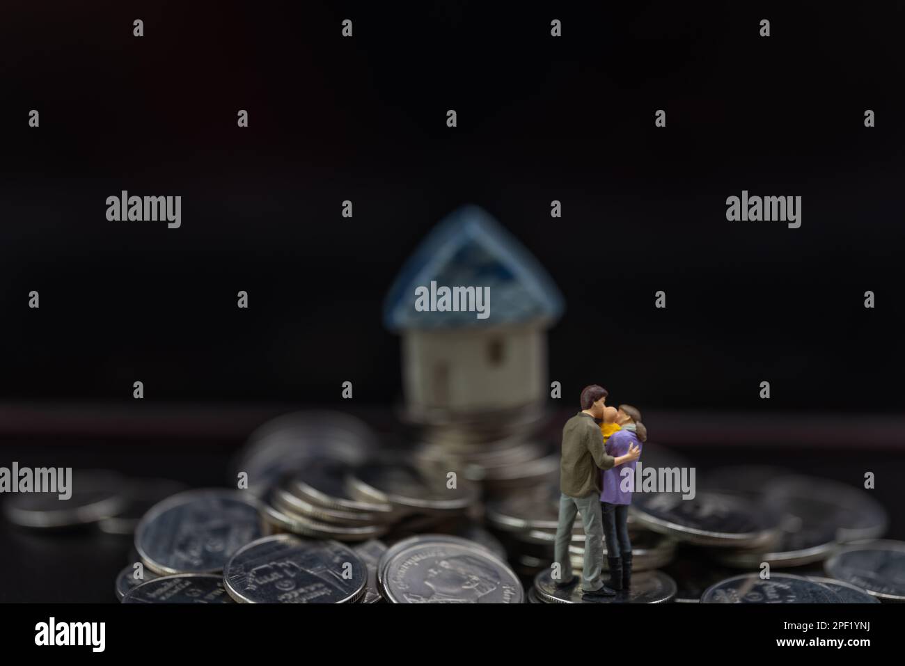 Money, Financial, Business and Family concept, Miniature figures man ...
