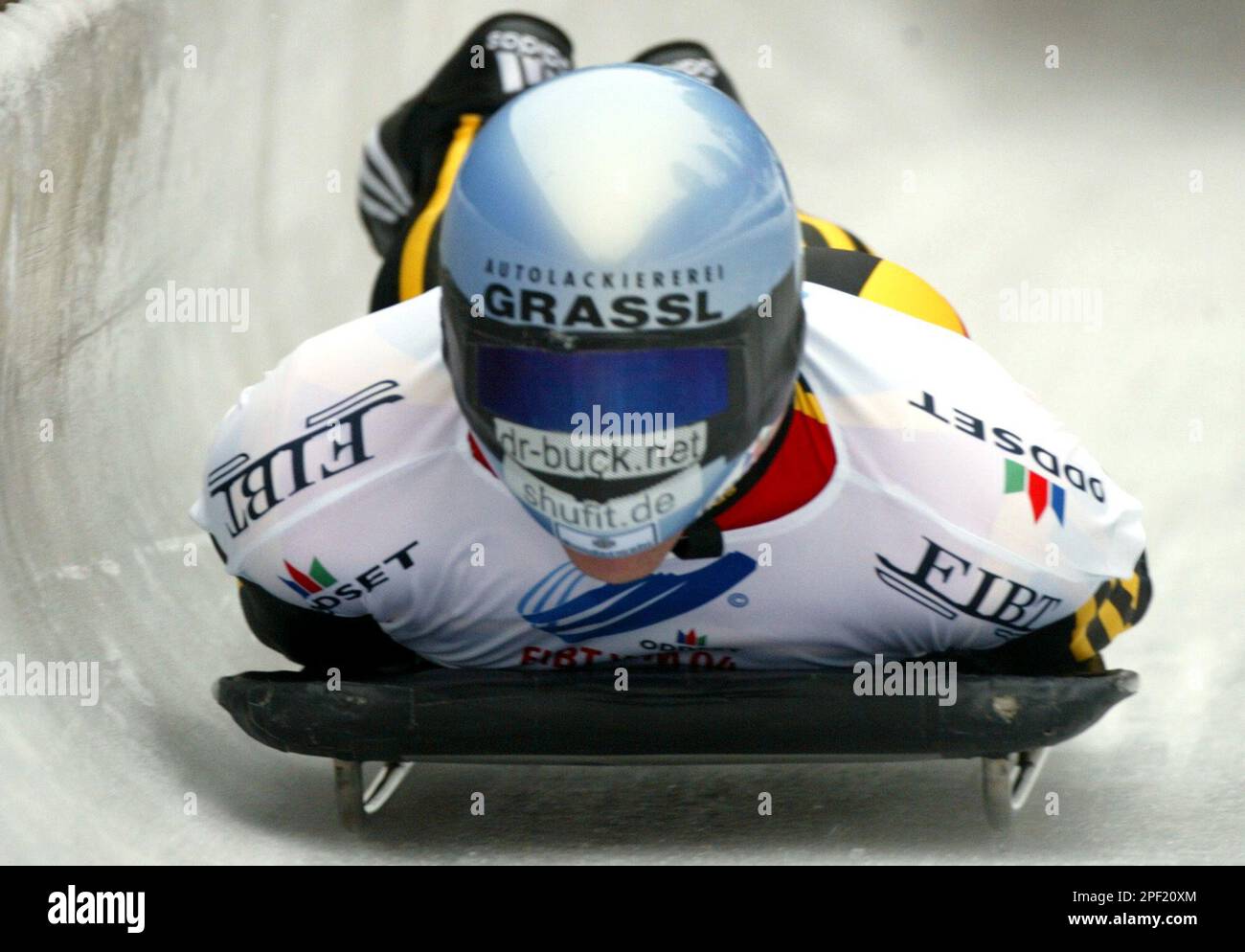 Florian Grassl from Germany during his third run at the bob and ...