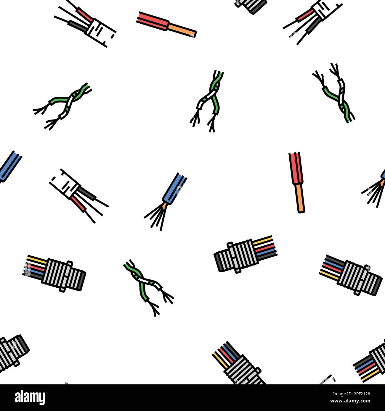 wire cable technology connection vector seamless pattern Stock Vector ...