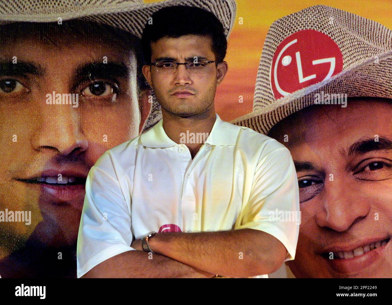 Indian cricket captain Sourav Ganguly looks on during a cricket ...