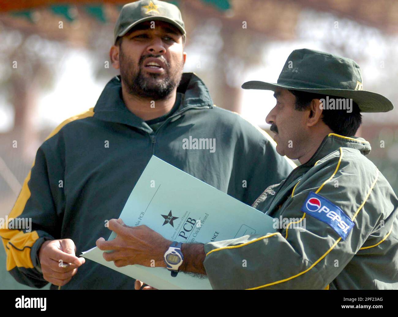 Pakistani cricket coaches, Inzamaul Haq, left, and Jawed Miandad ...