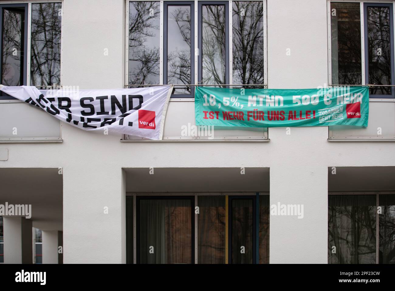 Public sector workers went on strike in Munich, Germany on March 9 ...