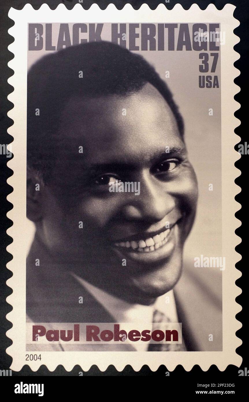 A picture of a new Paul Robeson commemorative postage stamp, is seen ...