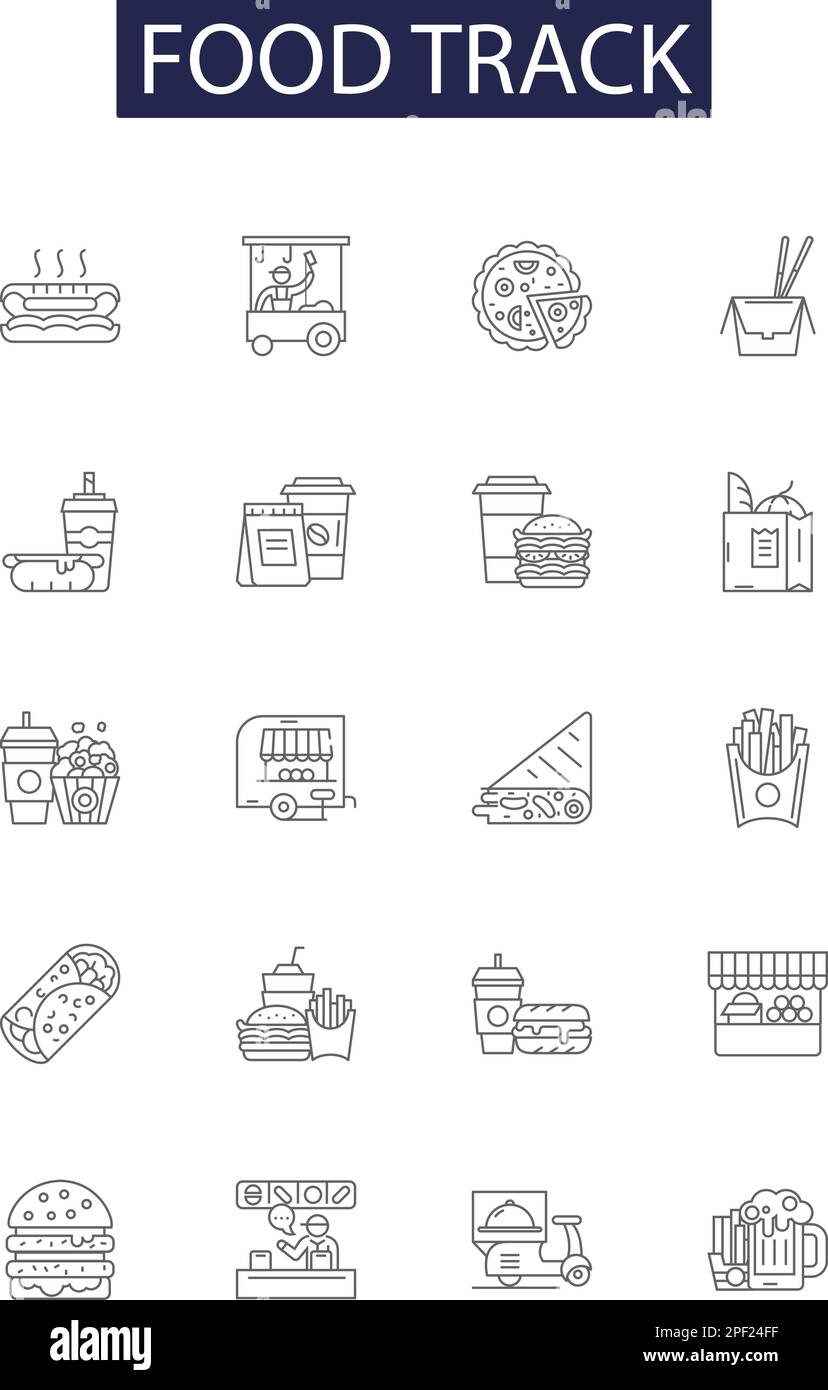 Food track line vector icons and signs. Track, Delivery, Shipping ...
