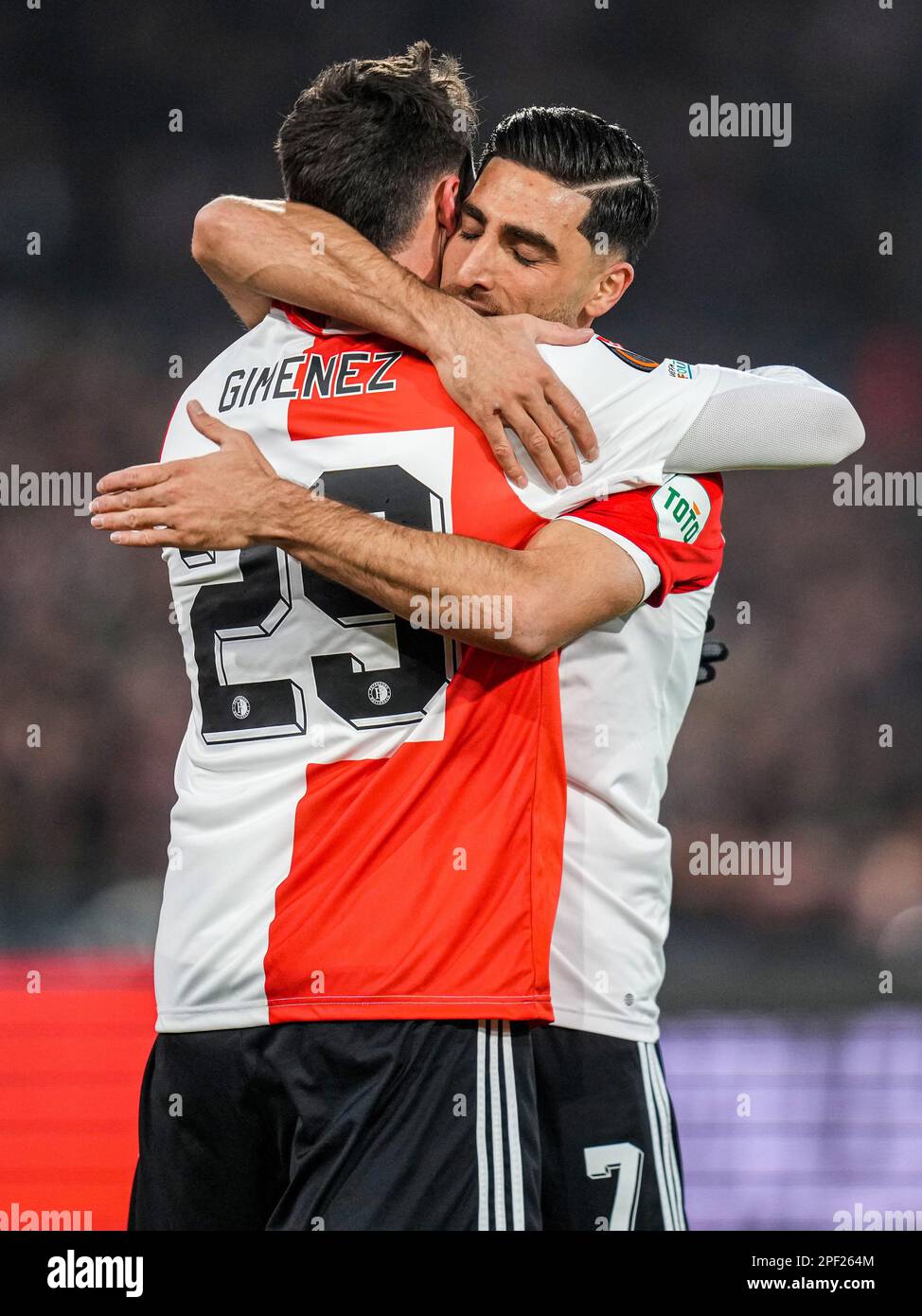 Rotterdam - Santiago Gimenez of Feyenoord celebrates the 1-0 during the ...