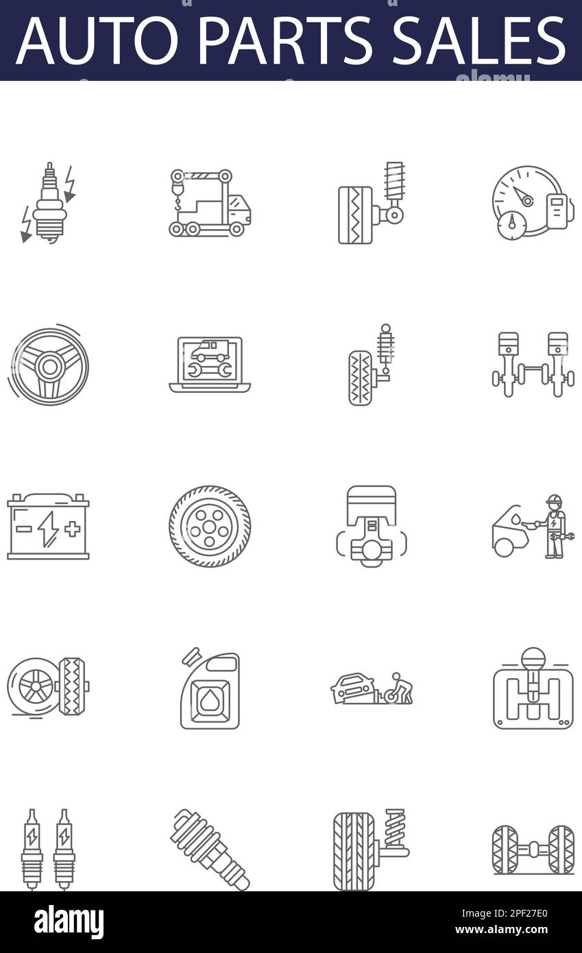 Auto parts sales line vector icons and signs. Parts, Sales, Car, Truck ...