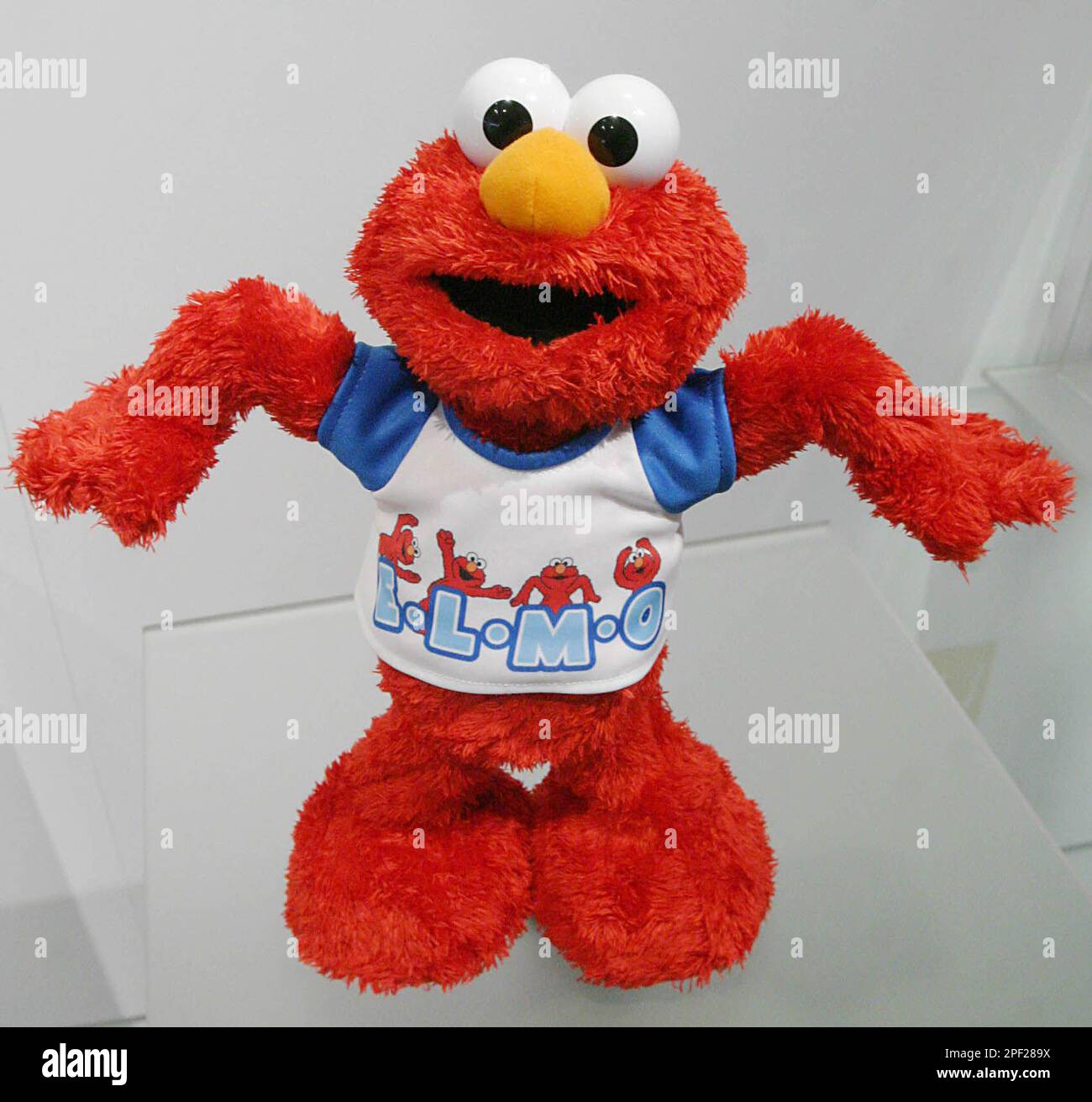 Fisher Price s E.L.M.O. is seen at Mattel s Toy Show preview in New York Thursday Feb. 12 2004. The doll sings his own version of the tune Y.M.C.A. as he bends his arms